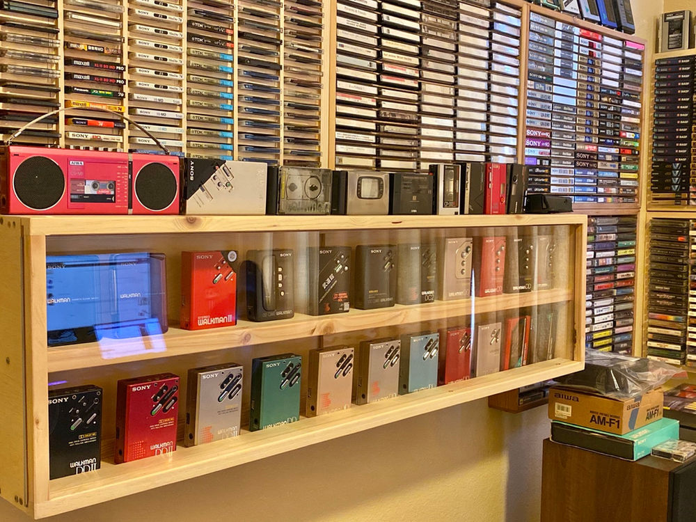 Custom Made Cassette Player Display Shelves