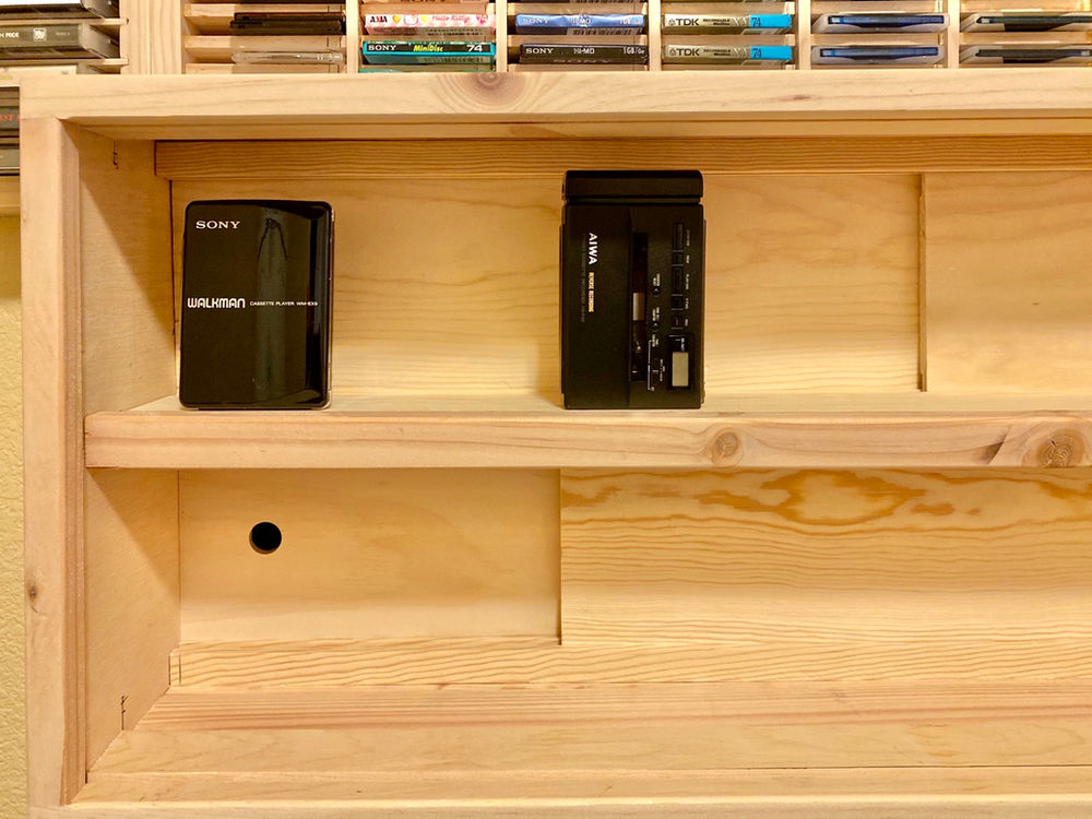 Custom Made Cassette Player Display Shelves