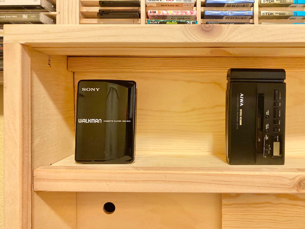 Custom Made Cassette Player Display Shelves