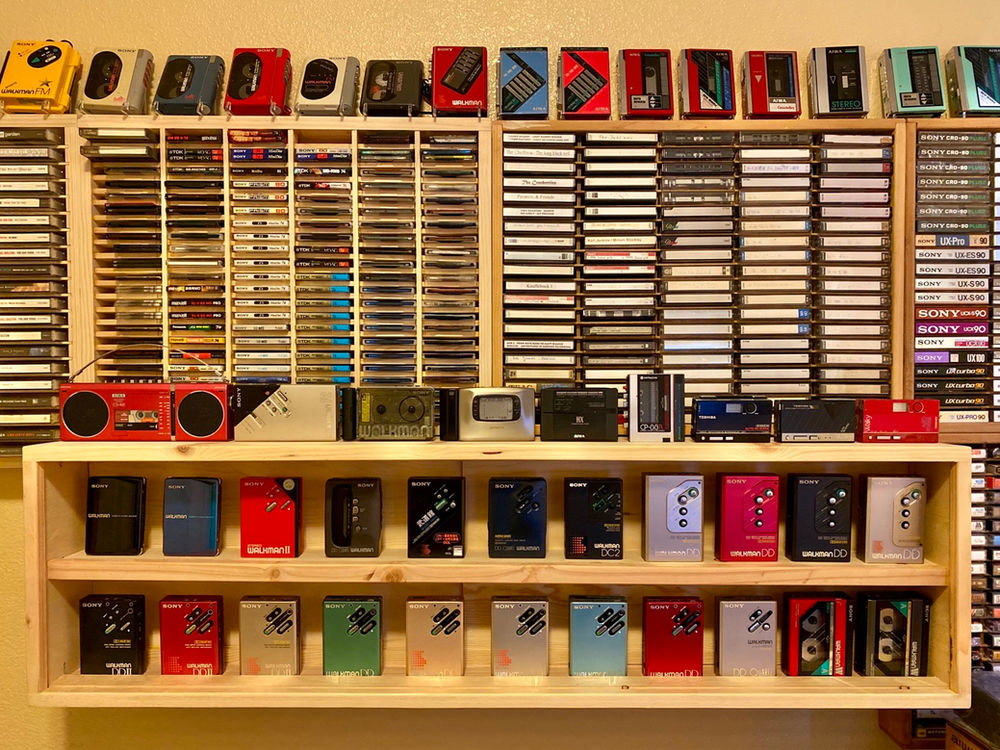 Custom Made Cassette Player Display Shelves