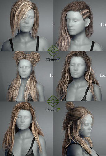 Smart Hair 6 Pack for woman - CC3+ iClone 7 | 3dcourse