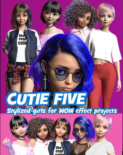 Cutie Five Stylized Girls Cc4 3dcourse