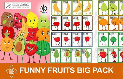 Funny Fruits Big Pack 47 Characters - CTA v4.50 or above | 3dcourse