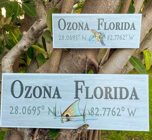 Ozona Florida Coordinates Sign - Coastal Charm for Your Space | Custom ...