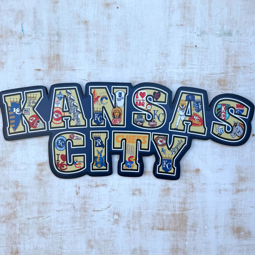 Kansas City All-Teams Sports Logo Wooden Sign | Custom Salty Signs