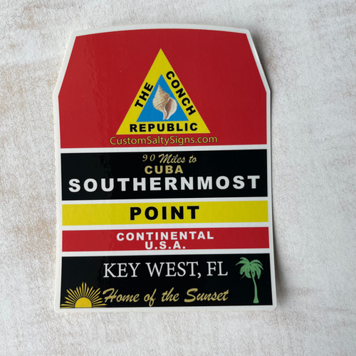 Southernmost Point -Key West Inspired Sticker | Custom Salty Signs