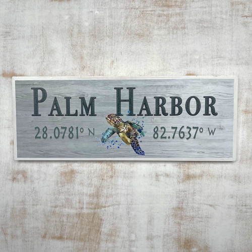 Palm Harbor Florida Coordinates Sign - Nautical Home Decor | Custom ...