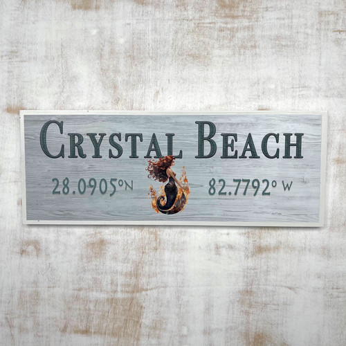 Crystal Beach Florida Coordinates Sign - Beachy Living Coordinates ...