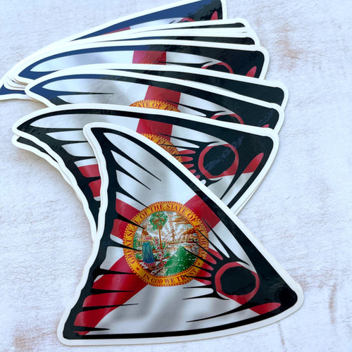 Florida Redfish Tail Sticker with State Flag Design | Custom Salty Signs