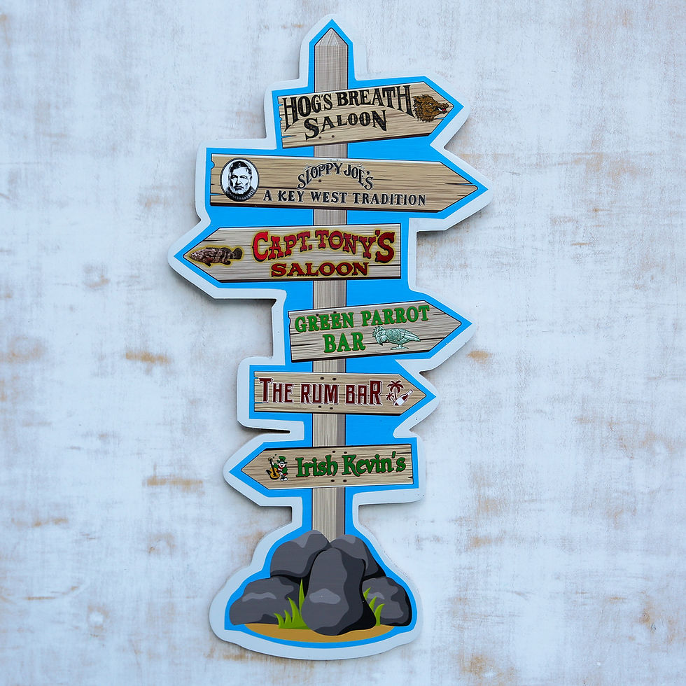 Key West Local Bars Directional Sign - Island-Inspired Decor | Custom ...