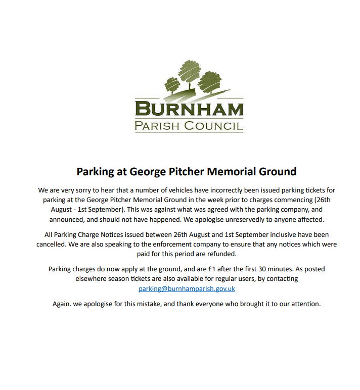 Parking at George Pitcher Memorial Ground