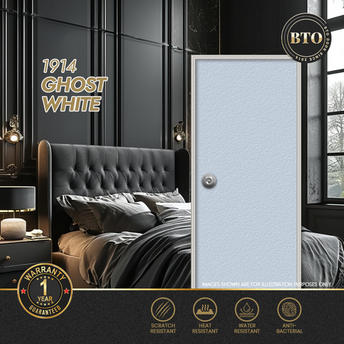 HDB Solid Laminate Door - (Ghost White - 1914) | BTO Door
