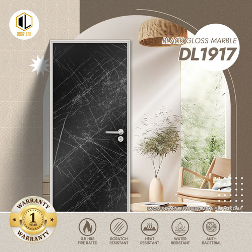 Main Door - Dark Gloss Marble DL1917 | Door Lab