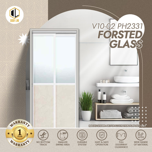VYY Swing Slide Toilet Door (V10-02-PH2331+FROSTED GLASS) | Door Lab