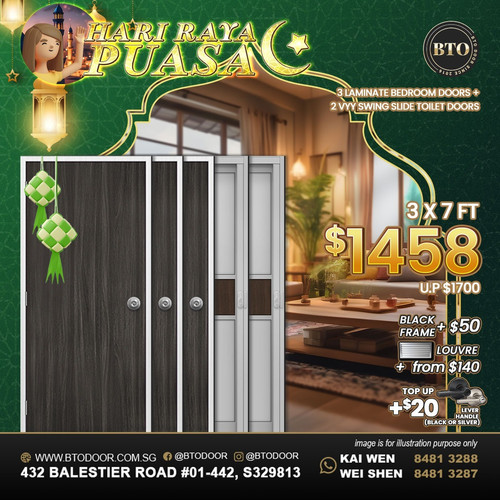 Bundle of 3 Solid Laminate Bedroom Door +2 VYY Swing Slide Toilet Door ...