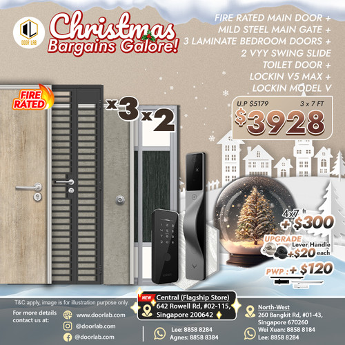 Fire Rated Main Door+Main Gate+03xBedroom Doors+02xVYY+LockinV5+Model V ...