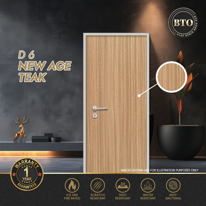 Non- Fire / Fire Rated - (New Age Teak- D6) | BTO Door