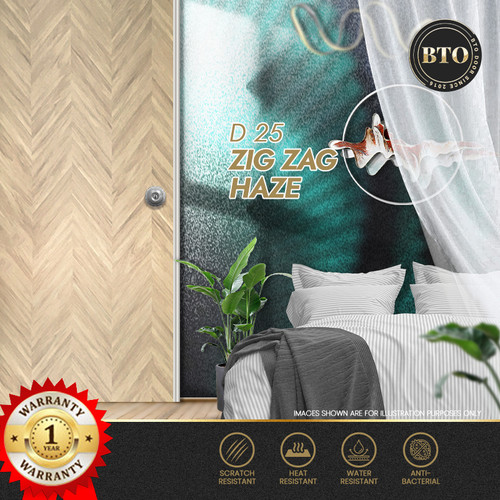 HDB Solid Laminate Door - (ZigZag Haze - D25) | BTO Door