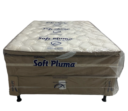Conjunto Box Casal Soft Pluma Molas Ensacadas | Salvador Móveis