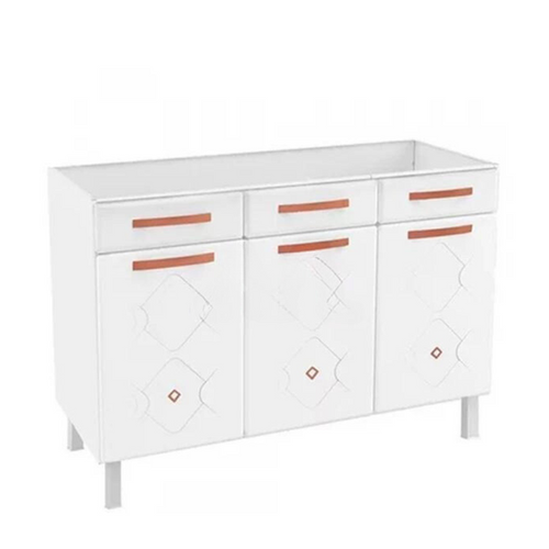 Balcão Pia Telasul Triplo Frente Falsa New Mirage Branco | Salvador Móveis