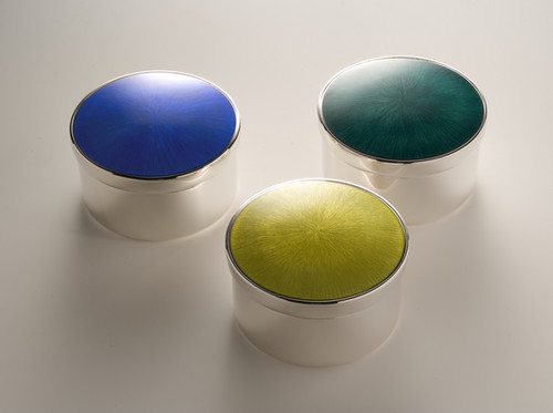 Silver and Enamel Round Box | House of Benney