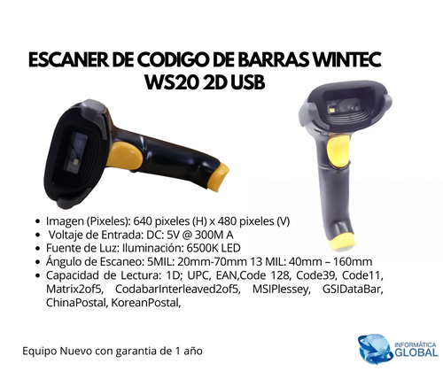 ESCANER ,CODIGO DE BARRAS | Informática Global