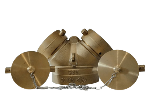 Siamese Wye with Cap & Chain 4x2.5 x 2.5 | Rcr Fire