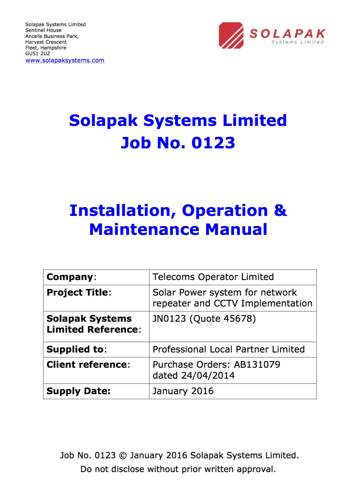 Solapak | Solar electric generators | UK
