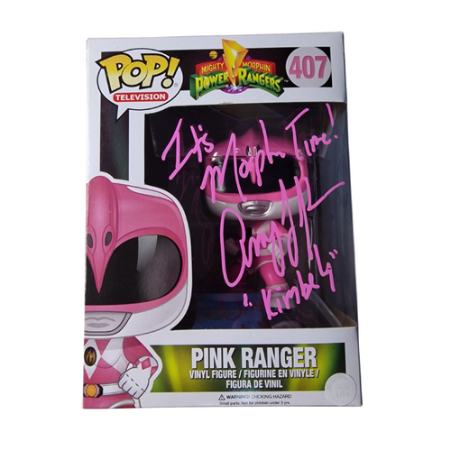 PINK RANGER - MMPR - FUNKO POP! #407 - SIGNED BY AMY JO JOHNSON ...