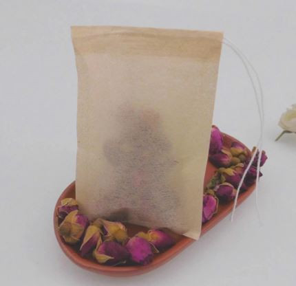 100 Pack Unbleached Empty Paper Disposable Tea Bags (Plastic Free) | Bimble
