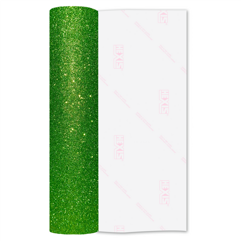 Lime Green Premium Glitter Flex HTV | HEXIS CRAFTS