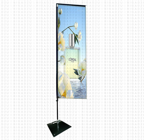 Square Aluminum Beach Pole With Metal Base | bigad2u