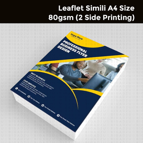 Leaflet Simili A4 Size - 80gsm (2 Side Printing) | bigad2u