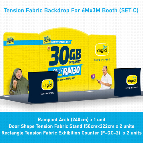 Tension Fabric Backdrop For 6Mx3M Booth (SET C) | bigad2u
