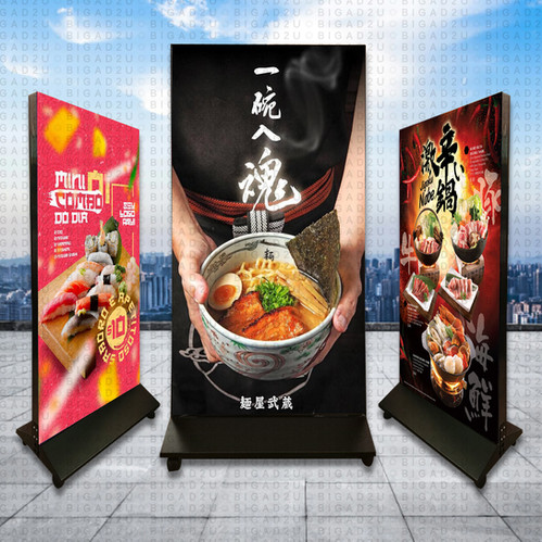 Single / Double Sided Frameless LED Light Box (8cm) With Flat Standee ...