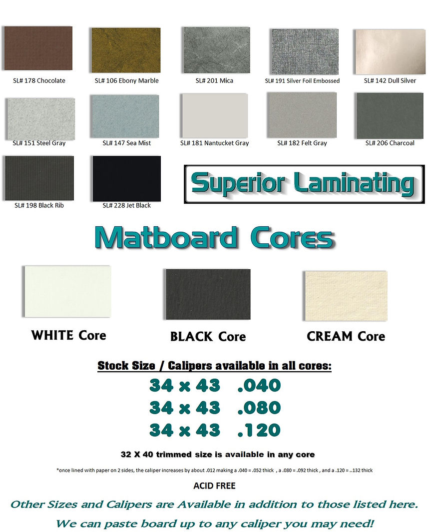 Matboard Colors | superiorlaminating