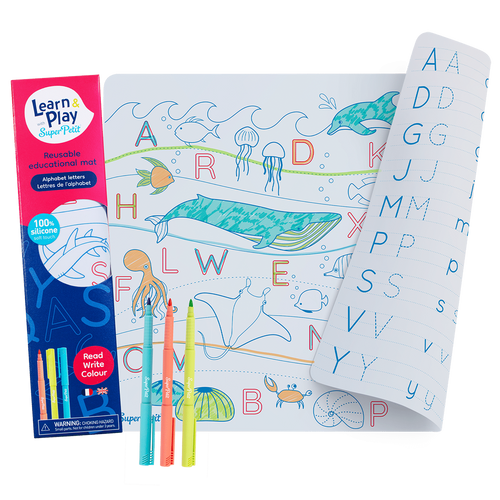 Reusable Reversible Colouring Placemat - The Letters of the Alphabet ...