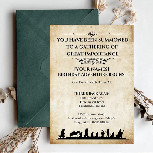 Lord Of The Rings Party Invitation | Craftorb