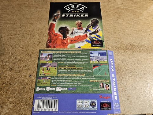 Uefa Striker Dreamcast front & back rear insert inlay | MyRetroShop.com