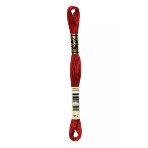 DMC Six Strand Embroidery Floss - 817 Japanese Red | StitchMakers
