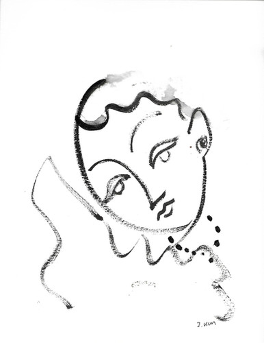 ink drawing - face | Jinkyoung Kim