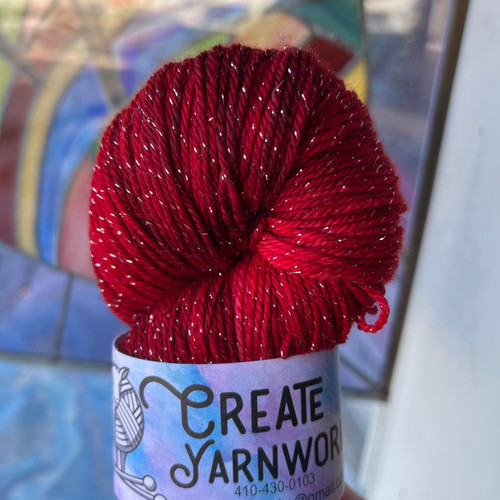 Create Yarnworks Sparkle Sock "Ragin' Red" | lovelyarns