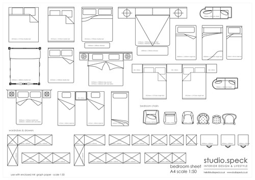 A4 1:50 scale bedroom sheet | Studio Speck