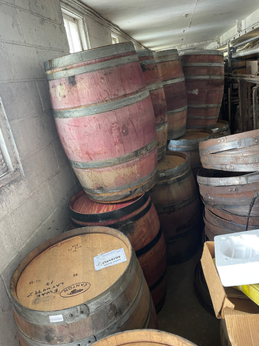 Red Stained Wine Barrels | Wisconsin Barrel Co