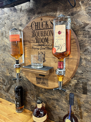Personalized Barrel Top With Dispensers | Wisconsin Barrel Co