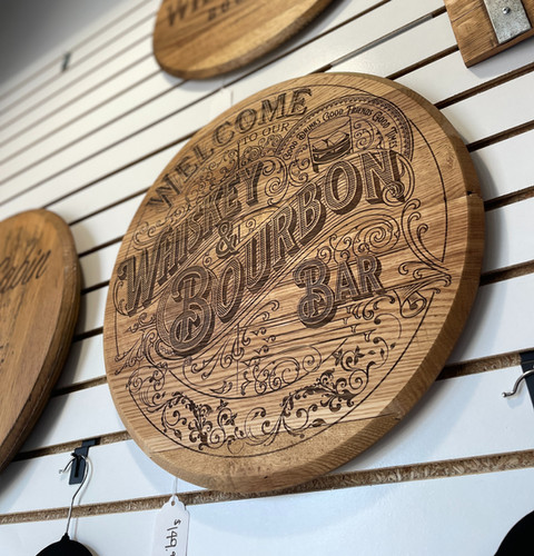 Bourbon Bar Barrel Head Sign | Wisconsin Barrel Co