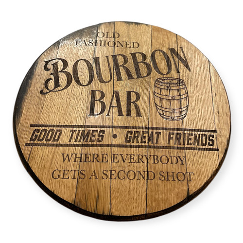 Bourbon Bar Barrel Head Sign | Wisconsin Barrel Co