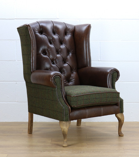 McKenzie Harris Tweed/ leather back chair | justinadesign