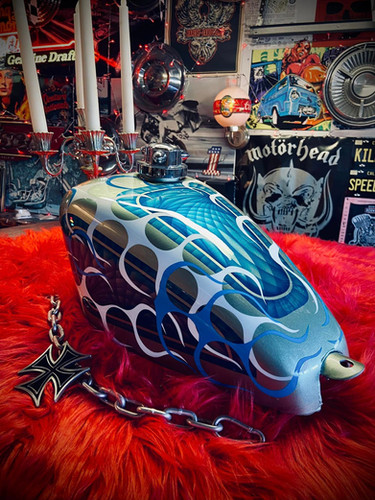 NEW AMAZING CUSTOM FLAMES CHOPPER TANK (SOLD) | killscumspeedcult
