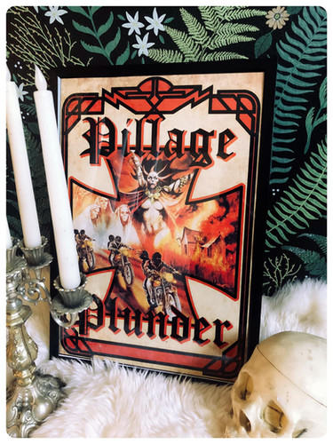 PILLAGE & PLUNDER ablaze town and evil riders print | killscumspeedcult